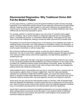 Disconnected Diagnostics: Why Traditional Clinics Still Fail the Modern ...