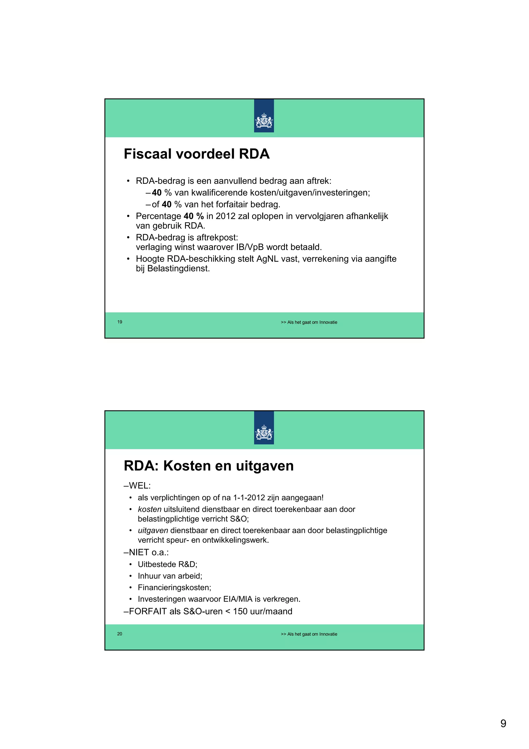 Wbso rda presentatie ro | PDF