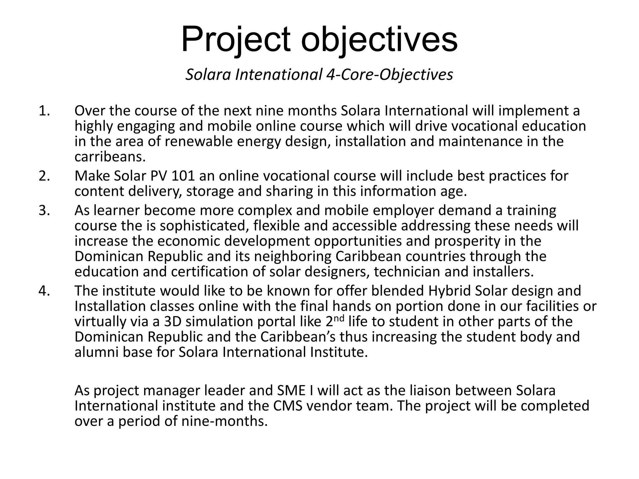 Wbs solara international e learning cms | PPTX