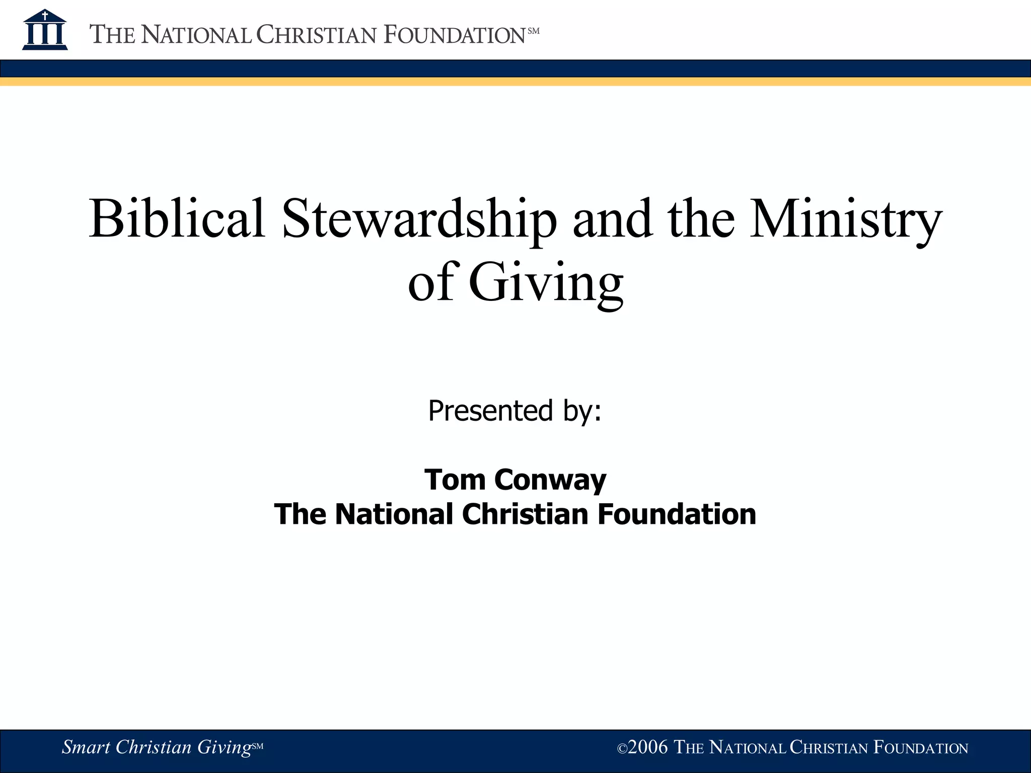 Biblical Stewardship: Min Of Giving Jan 08 | PPT