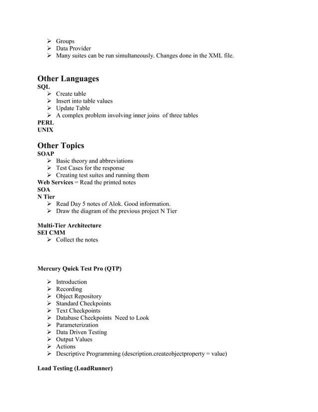 Automation Testing Syllabus - Checklist | DOCX