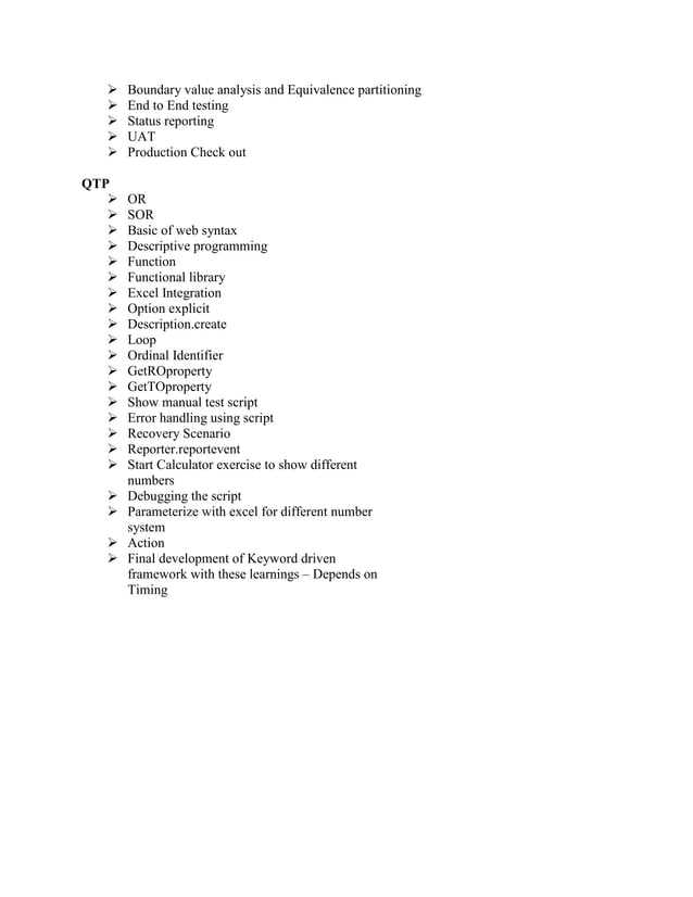 Automation Testing Syllabus - Checklist | DOCX