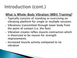 Whole-Body Vibration Training and Older Adults | PPTX | Physical Therapy | Wellness