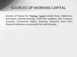 Working Capital Assessment | PPT