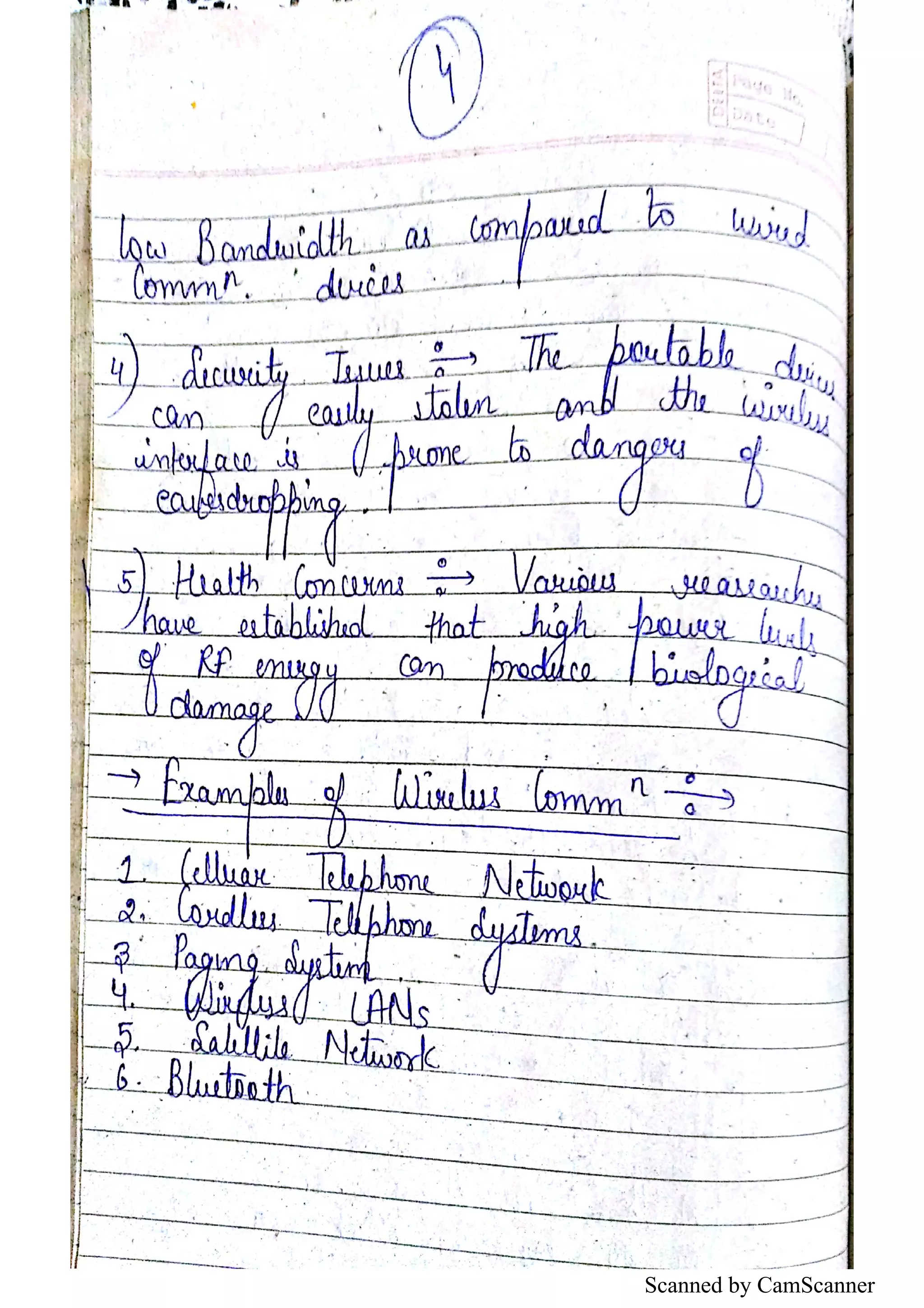 WIRELESS COMMUNICATION HANDWRITTEN NOTES FOR IP | PDF