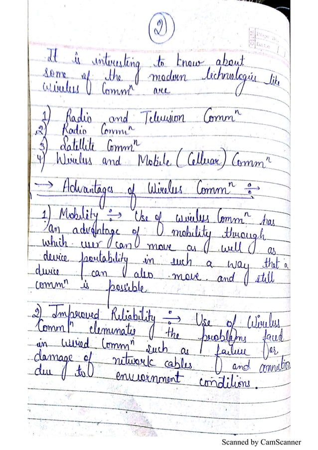 WIRELESS COMMUNICATION HANDWRITTEN NOTES FOR IP | PDF | Computer ...