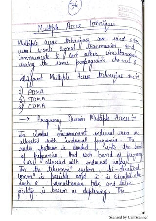 WIRELESS COMMUNICATION HANDWRITTEN NOTES FOR IP | PDF