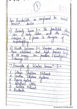 WIRELESS COMMUNICATION HANDWRITTEN NOTES FOR IP | PDF