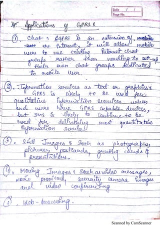 WIRELESS COMMUNICATION HANDWRITTEN NOTES FOR IP | PDF