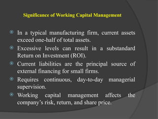 Working Capital Concepts,Types,Importance,Factors,components | PPTX