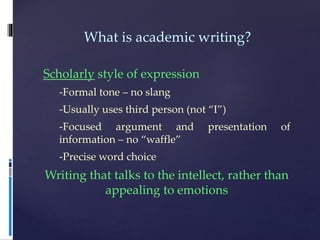 Academic Writing | PPTX