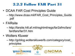 Implementing a FAR Part 31 Compliant Cost Accounting System | PPT