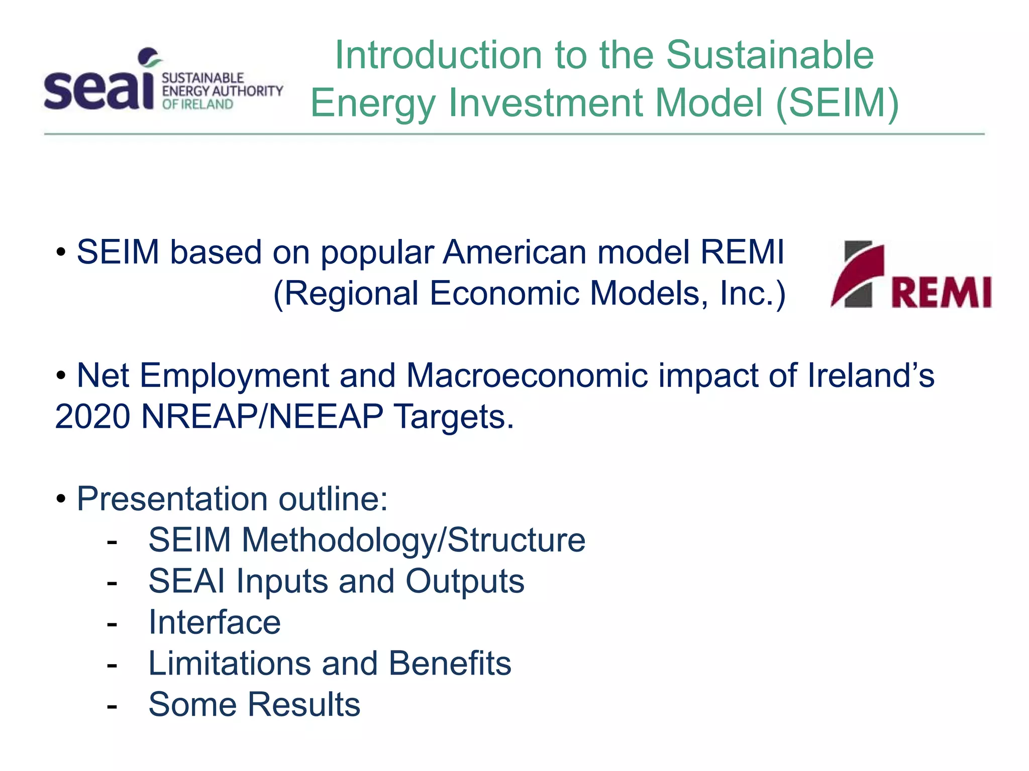 Ireland's Sustainable Energy Investment Model (SEIM) | PDF