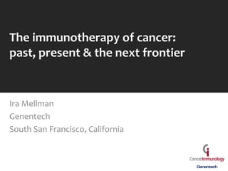 The immunotherapy of cancer: past, present & the next frontier | PDF