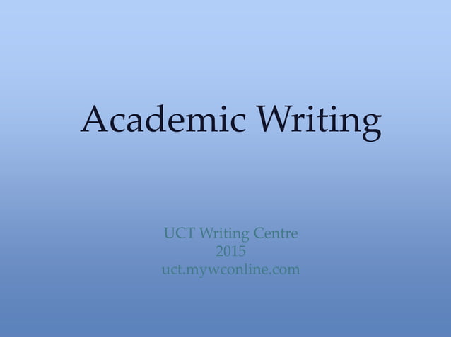 Academic writing workshop | PPTX