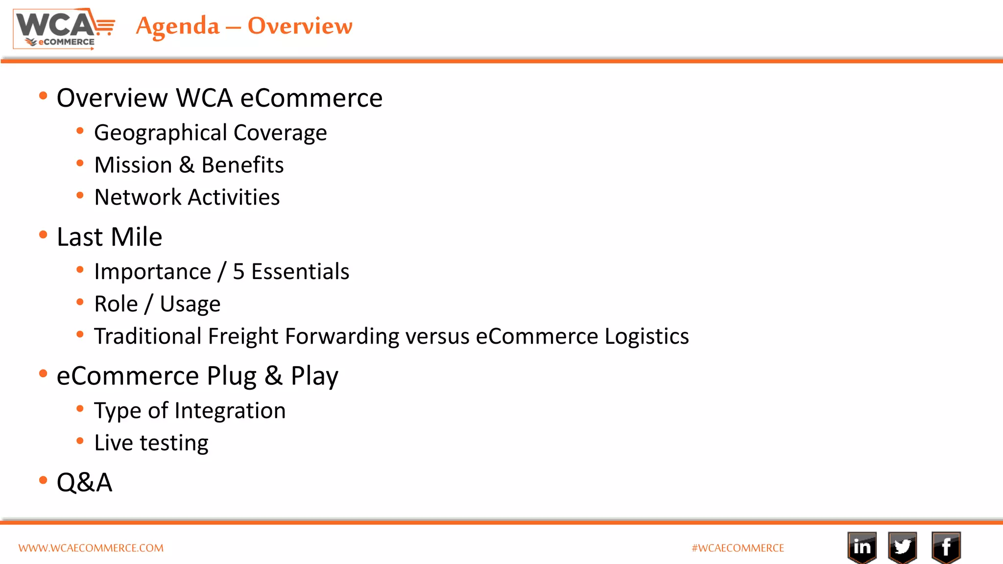 WCA eCommerce Plug & Play Last Mile Concept | PPTX