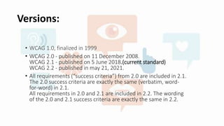 Web Content Accessibility Guidelines | PPTX