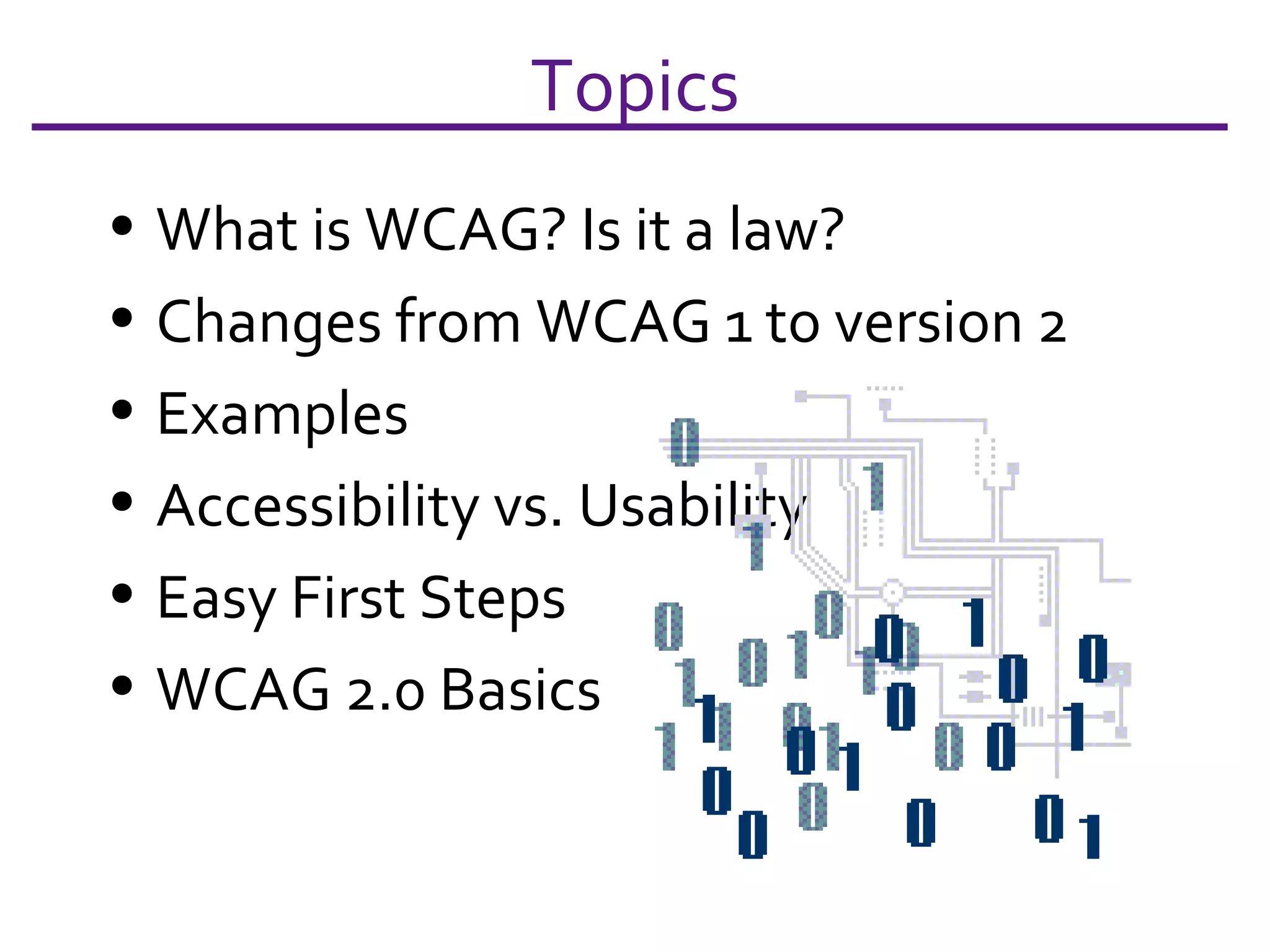 WCAG 2.0, Simplified | PPT