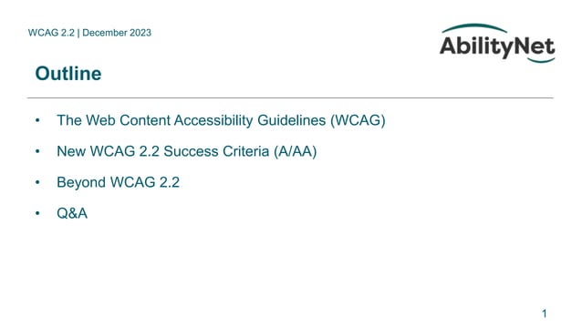 WCAG 2.2 - An Overview of the New Accessibility Guidelines.pptx | Web ...