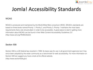 The Standard of Web Content Accessibility Guidelines (WCAG) 2.0 | PPT