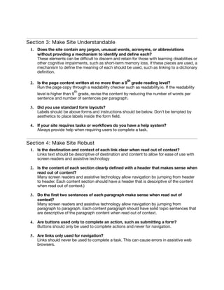 WCAG Checklist accessibility guildelines | PDF