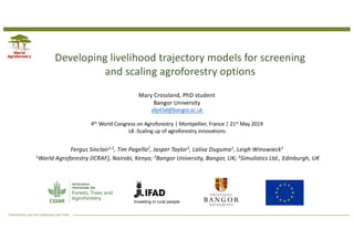 Developing livelihood trajectory models for screening and scaling ...