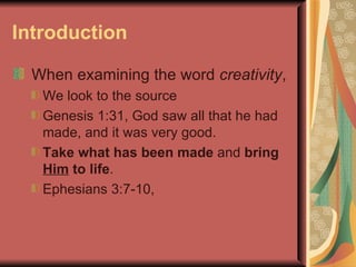 Creativity In Christian Education | PPT