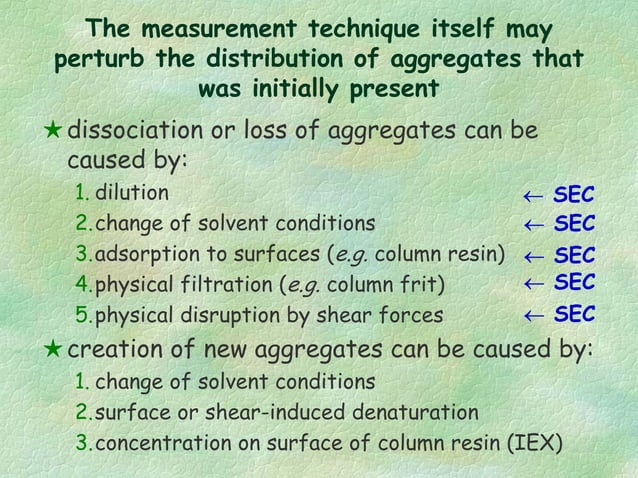 Analyzing Aggregates of Different Sizes and Types: SEC vs. Analytical ...