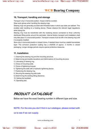 WCB small type of slewing bearing heavy load | PDF