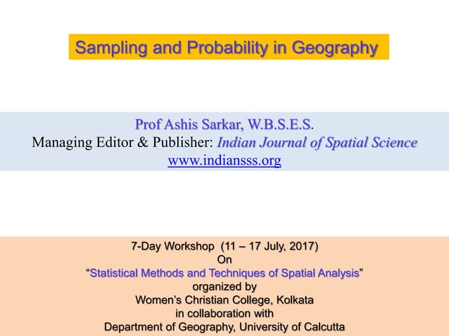 Sampling and Probability in Geography | PPT