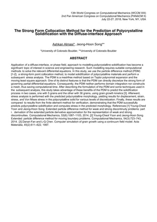 The Strong Form Collocation Method for the Prediction of ...
