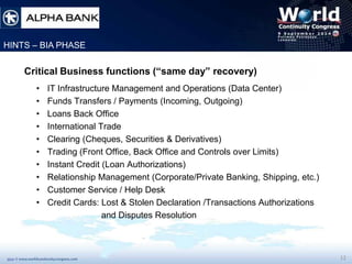 Stelios Aronis ISO 22301 BCMS Implementation and Sharing of BCM Best ...