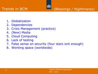 Managing Continuity and Availability in Technology Within a Large Scale ...