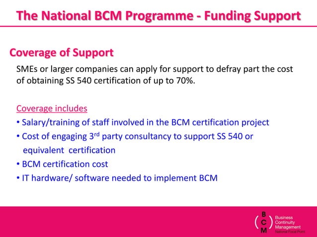 Managing and Implementing a National BCM Programme: A World's First | PPT