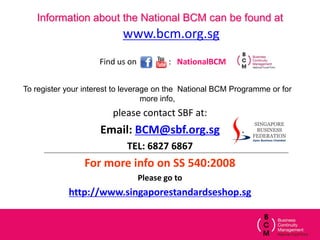 Managing and Implementing a National BCM Programme: A World's First | PDF