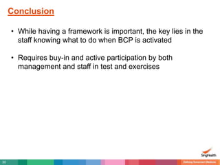 Business Continuity Management in Healthcare by Dexter Chia, Director ...