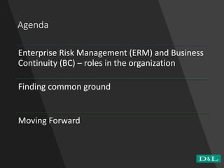 Enterprise Risk Management and Business Continuity: How Can They Work ...