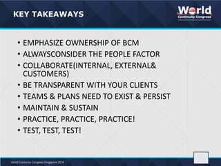 Winning Over The Challenges of Implementing BCM in a BPO by Jeremias ...