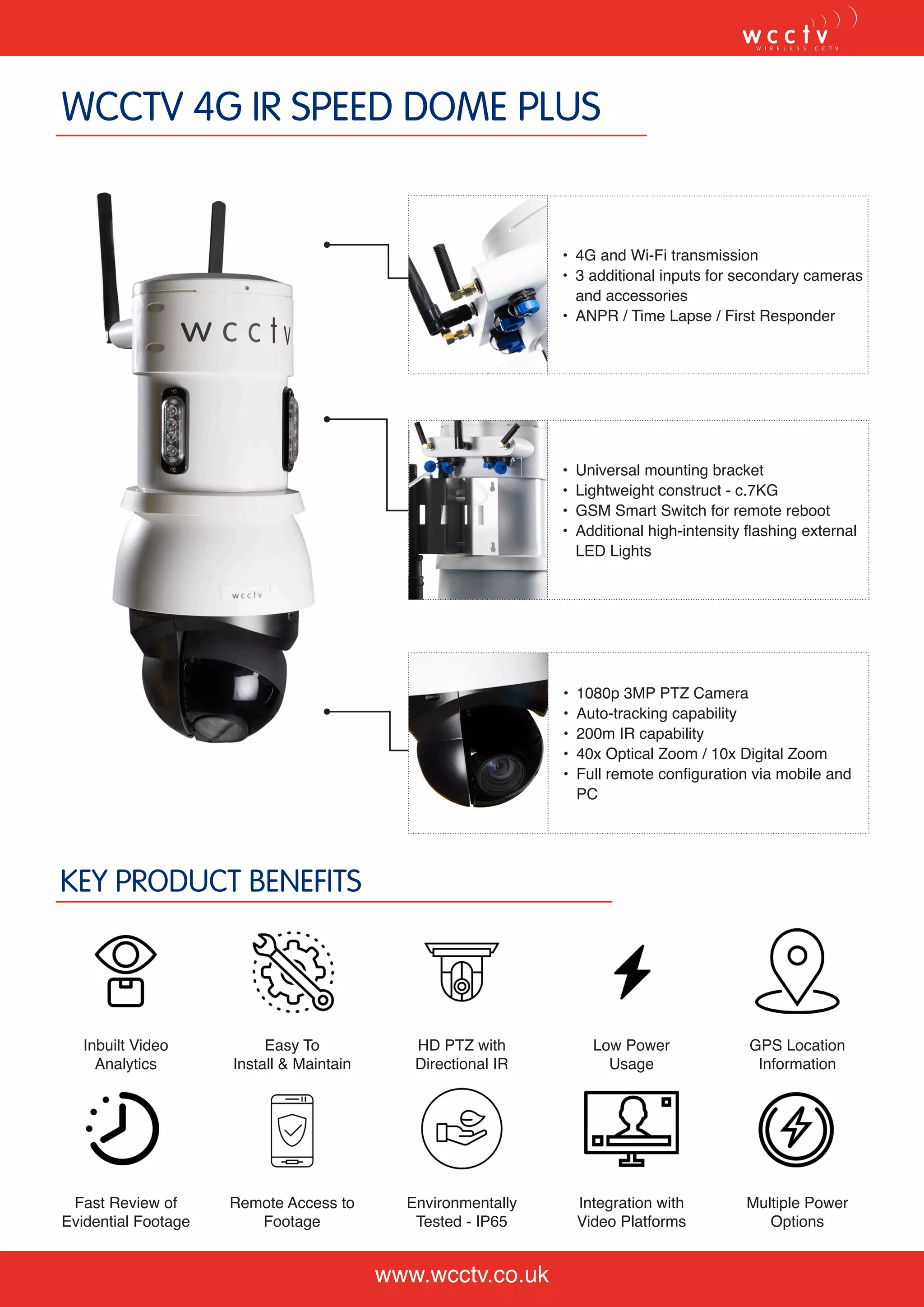 Redeployable CCTV: WCCTV 4G IR Speed Dome Plus | PDF
