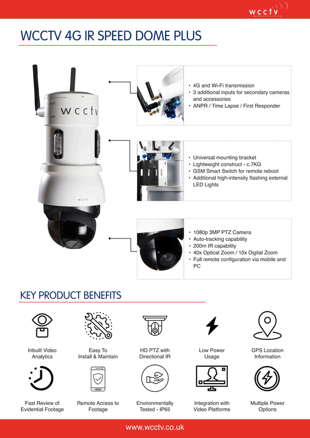 Redeployable CCTV: WCCTV 4G IR Speed Dome Plus | PDF