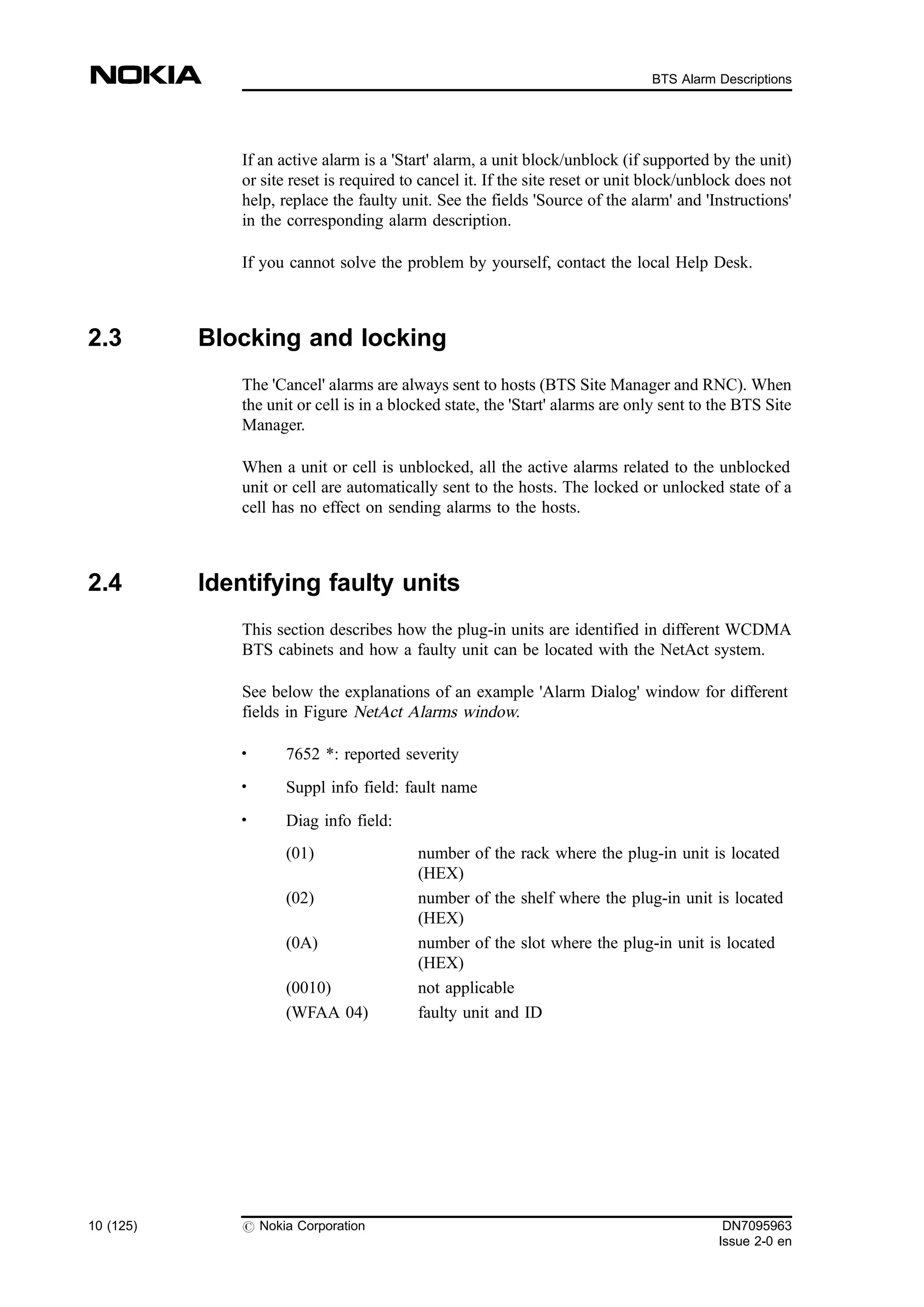 Wcdma bts-alarm-descriptions | PDF