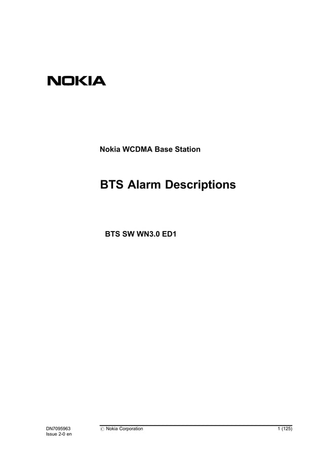 Wcdma bts-alarm-descriptions | PDF | Desktop Publishing | Computer ...