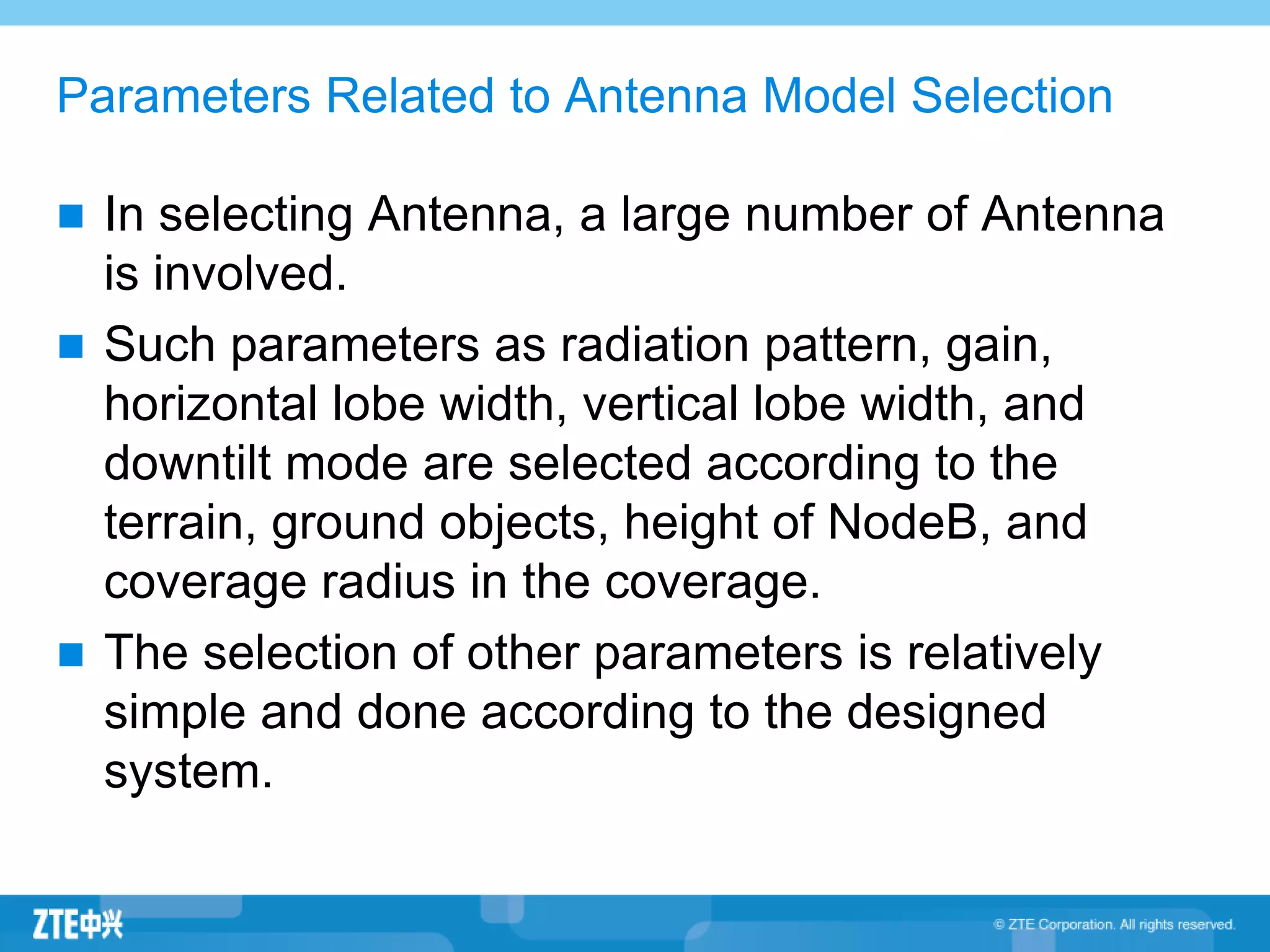 Wcdma p&o-c-en-antenna model selection-4-60 | PPT