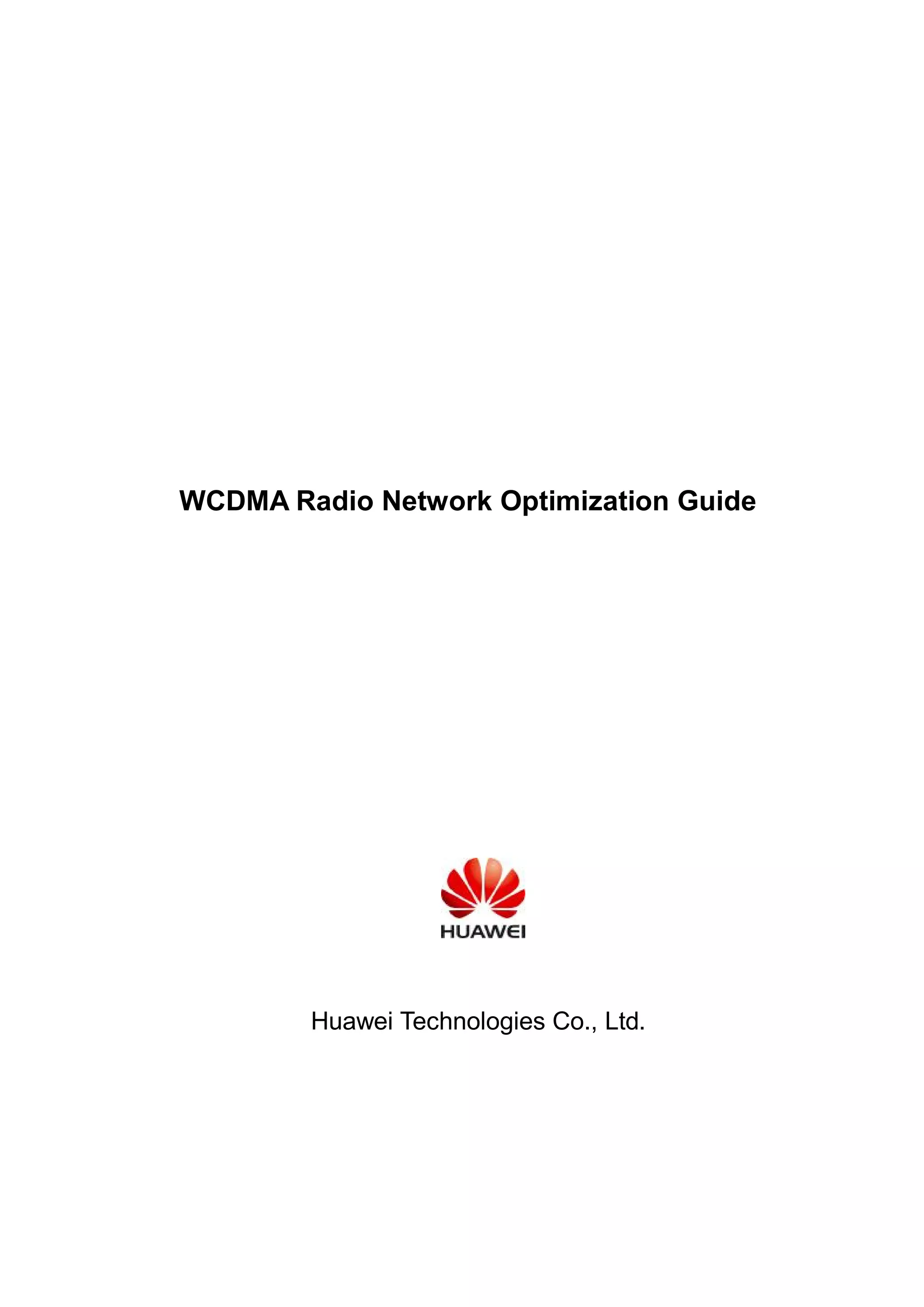 Wcdma Radio Network Optimization Guide Pdf Computer Software And Applications Computing