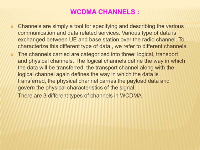 Wcdma channels | PPT