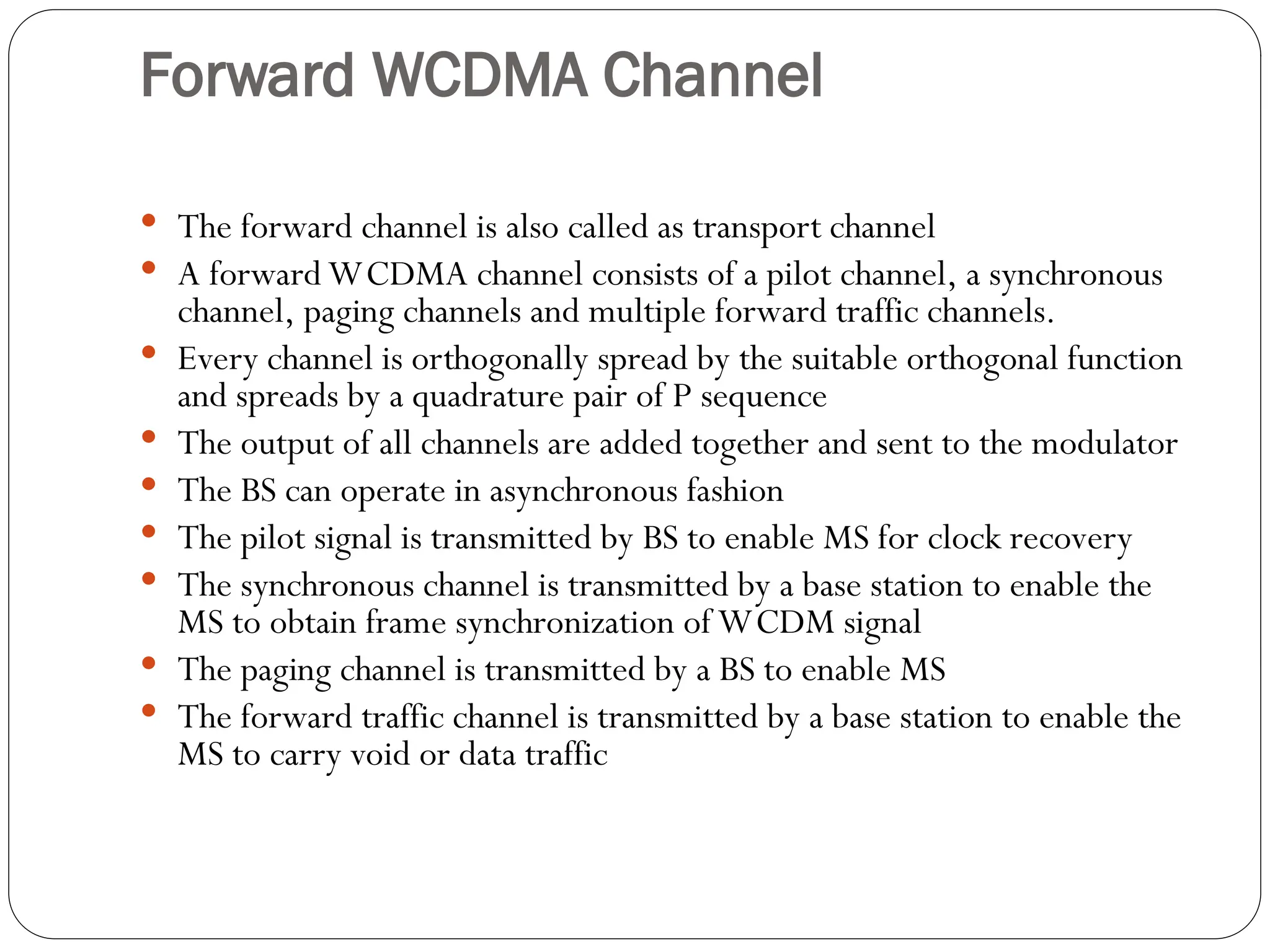 WIDEBAND CODE DIVISION MULTIPLE ACEESS CHANNEL | PPT