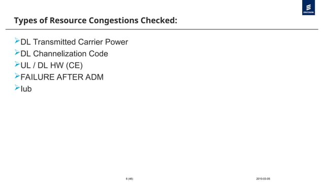 wcdma_Congestion_Analysis part of optimization | PPT | Computer Networking | Computing