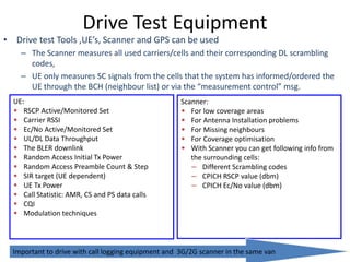WCDMA optimization & Drive test analysis | PPTX