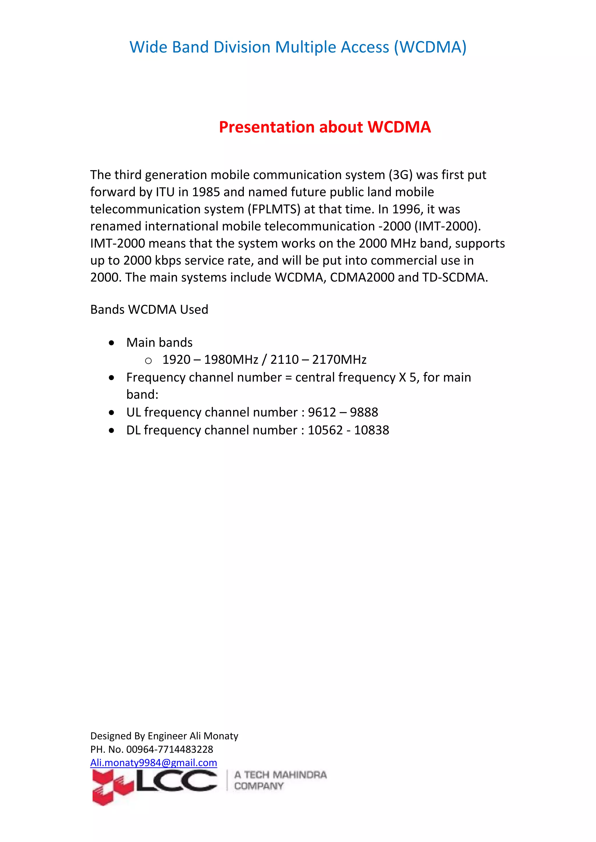 WCDMA Principles | PDF