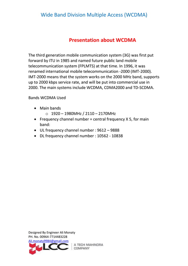 WCDMA Principles | PDF